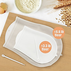 Angzhili 2 Pack Kneading Dough Bag,Silicone Kneading Bag,Multifunctional Dough Mixer For Bread and Cookie,Flour Mixing Bag Preservation Bag, Bread Kneading Tool Reusable Dough Bag,Cooking Tool,2 Size