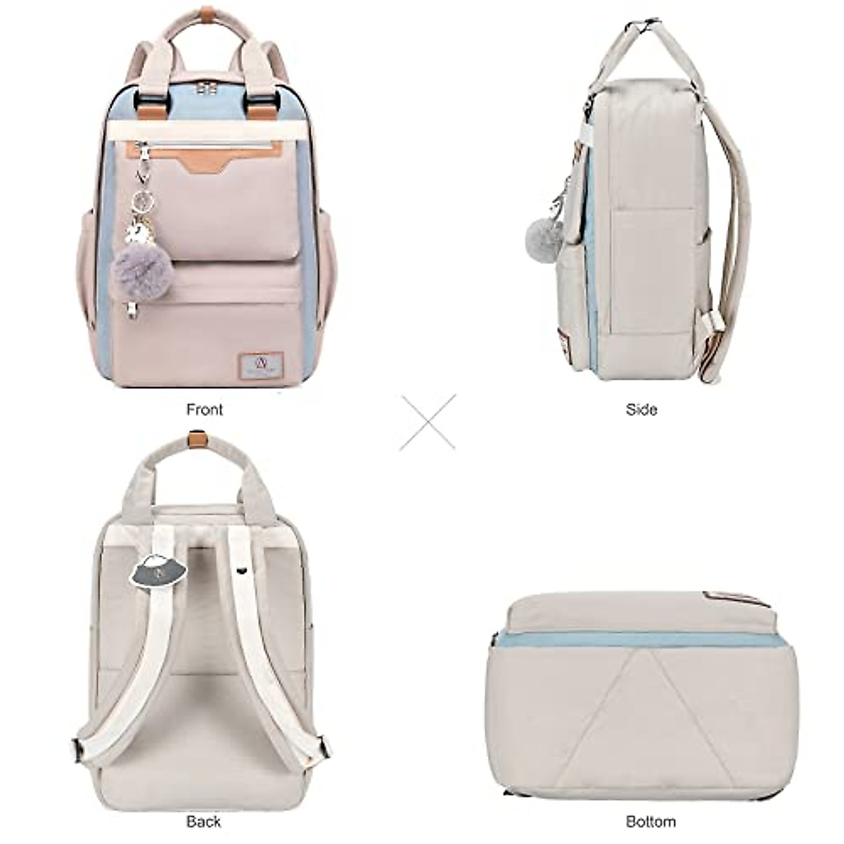 AO ALI VICTORY Laptop Backpack 15.6 Inch for Women Men Teacher Backpacks Nurse Bag Anti Theft Travel Back Pack Large College Bookbag (Medium, Grey)