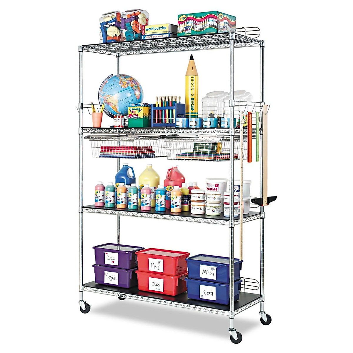 Alera SW503624SR Wire Shelving Starter Kit, 4 Shelves, 36w x 24d x 72h, Silver