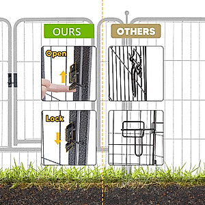 TMEE Garden Fence 16 Panels 36ft×32in Decorative Garden Metal Fence with 2 Gates Outdoor Landscape Animal Barrier Dog Pet Fencing for Yard Patio, Black