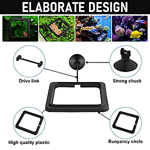 Cobee Fish Feeding Ring, 2 Pieces Aquarium Fish Feeder Fish Tank Food Feeder Circle Tank Accessories for Guppy Bettas Goldfish Turtle (Black)