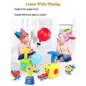 NEXTAKE Balloon Powered Car and Launcher Set, Balloon Launcher Toy Set Balloon Power Racer Air Inertial Car Toy Balloon Launcher Launch Pad with 12 Balloons (Duck with Launch Tower 2)