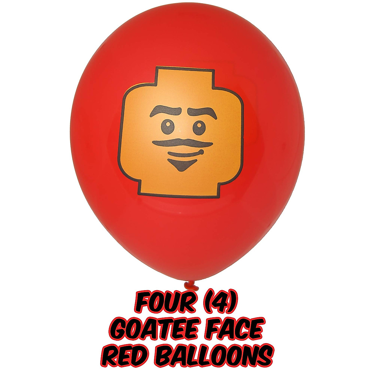 Party Ninja 24 Pack of Colorful 12-inch Birthday Balloons for Building Brick Theme Party - DOUBLE SIDED PRINTS - Character Faces - Happy Birthday Balloons for Boys & Girls Party Supplies…