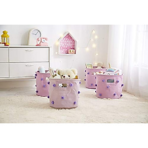 Heritage Kids Pom Storage Basket, Purple