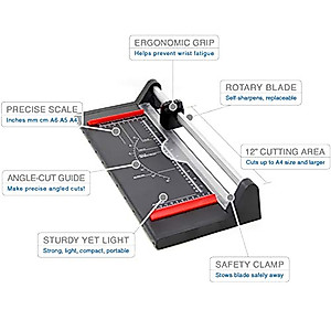 VViViD Rot8 12" Lightweight Sliding Rotary Paper Cutter and Trimmer