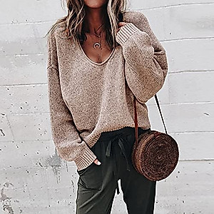 Heart Sweater for Women Plus Size 2023 Sweaters for Women Oversized Fall Fashion V Neck Casual Loose Knitted Long Sleeve Pullover Sweater Tops Pink
