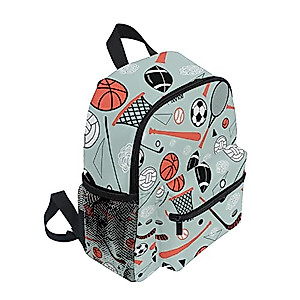 Selerdon Kid's Toddler Backpack Basketball Soccer Baseball Schoolbag for Cute Boys Girls, Daycare School Children Kindergarten Bag Preschool Nursery Travel Purse Bag