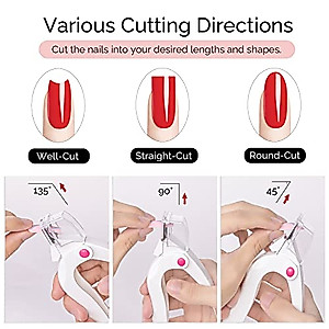 MelodySusie Nail Clippers for Acrylic Nails, White Adjustable Stainless Steel Acrylic Nail Clippers, Professional Rotary Nail Cutter for False Nail Tips, Manicure Nail Salon Tool