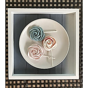 Set of 2 Ombre Wooden Serving Tray for Ottoman Coffee Table Breakfast in Bed Tea Accessory Organizer (16 & 10 Inch Grey Ombre)