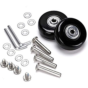 F-ber Suitcase Luggage Wheels Replacement Kit OD60mm Wheels ABEC 608zz Skate Inline Outdoor Skate Replacement Wheels Multiple Sizes, Set of (2) Wheels (OD:60 W:18 ID:6 Axles: 30 & 35)