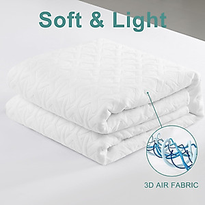 MERITLIFE Premium 100% Waterproof King Size Mattress Protector Cooling King Mattress Pad Cover Breathable Deep Pocket Topper Protection Machine Washable Noiseless Quiet (White,King 78"x80")