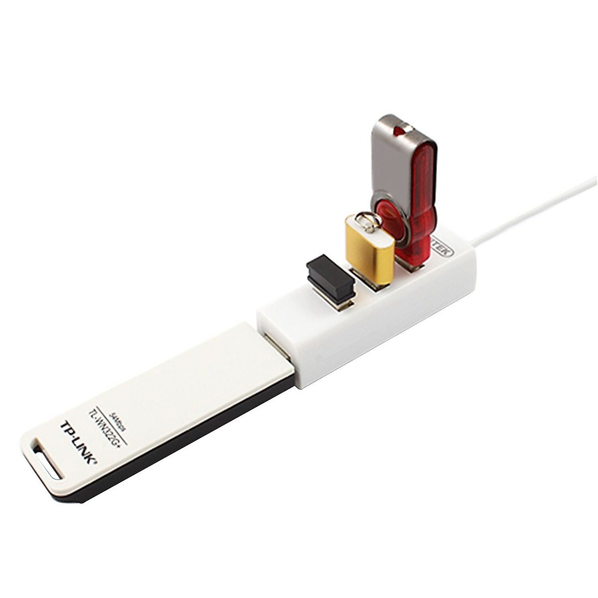 Apoi 4-Port USB 2.0 Hub with for iMac, MacBook, MacBook Pro, MacBook Air, Mac Mini, Chromebook, Surface Pro, Surface Book, PC- White