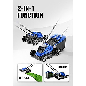 WILD BADGER POWER Lawn Mower 40V Brushless 18" Cordless, 5 Cutting Height Adjustments Electric Lawn Mower, Quickly Folding Within 5’s, 4.0AH Battery and Super Charger Included.