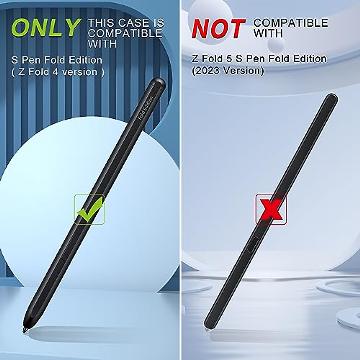 DEMCERT for Samsung Galaxy Z Fold 5 with [Fold4 Edition Pen Slot],Military Armor Full Body Protective Anti-Scratch Hard Leather Bracket Case with Screen Protector Wireless Charger (Black)