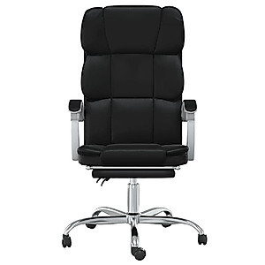 Reclining Office Chair,with Rolling Wheels with Adjustable seat Height Suitable for Office, Home, Study Space, Conference Room or Play Facility Black Faux Leather