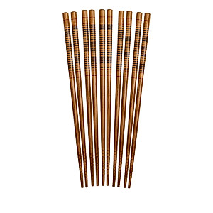 Helen’s Asian Kitchen Silk Wrapped Bamboo Chopsticks, 9-Inches, 5-Pair