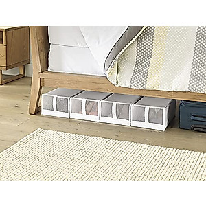 Whitmor White Mesh Shoe Boxes-Set of 4