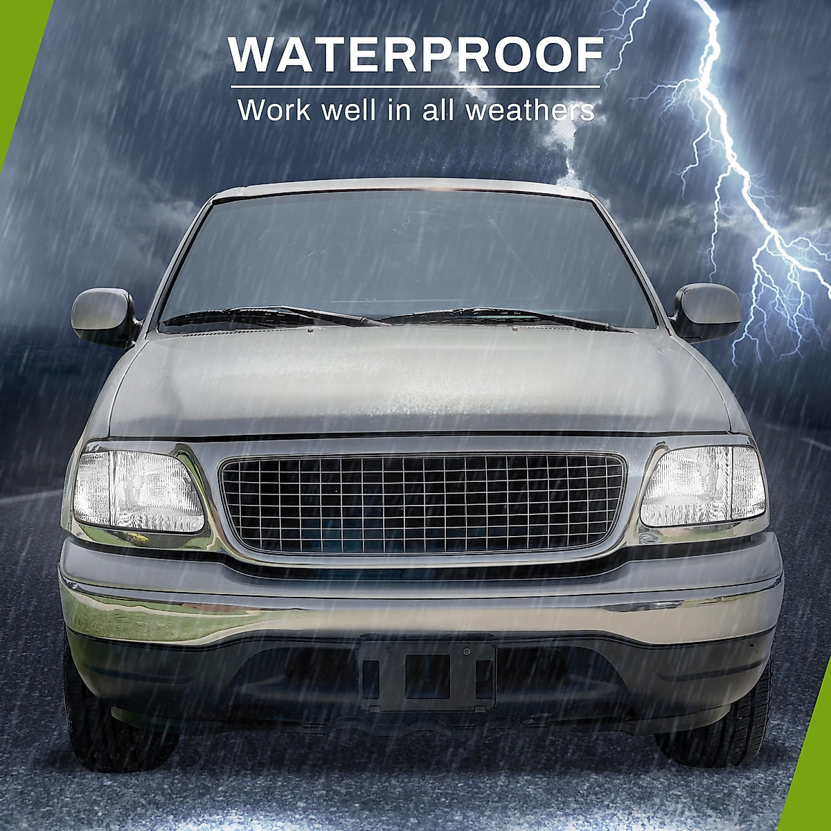 AUTOSAVER88 Headlight Assembly Compatible with 97-03 Ford F-150/97-02 Ford Expedition Pickup Headlamp Replacement Chrome Housing Clear Lens