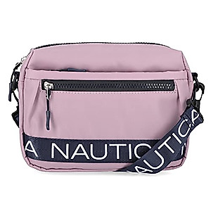 Nautica Womens Nautica Nylon Bean Crossbody/Belt Bag With Adjustable Shoulder Strap, Lilac Rose, 9.7 x 7.1 2.6 US