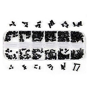 Screwdriver Hot 240 Pcs Notebook Computer M2 M2.5 M3 Screw Suit Micro-Type Digital Electronic Screw Metric System M2 M2.5 M3 Laptop Screw - (Color: Black)