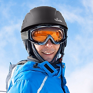 TurboSke Ski Helmet, Snowboard Helmet, Snow Sports Helmet for Men Women and Youth (Black, M)