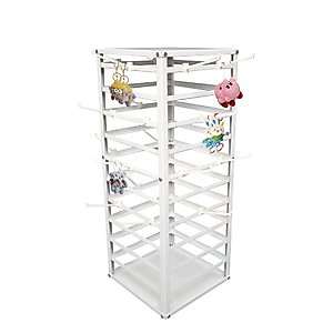 FixtureDisplays® 12x12x32 Jewelry Displays, Counter top Earring Card Spinning Retail Rack White 10 Tiers Easy Assembly Video in Description 12088NEW