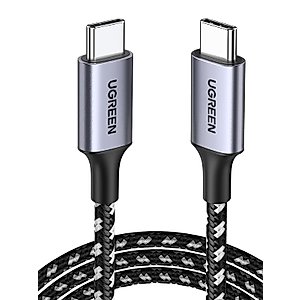 UGREEN USB C to USB C Cable USB 3.1 5Gbps, 60W Type C PD Fast Charging 4K Video Compatible with MacBook Pro 2022, iPad Pro 2022, Galaxy S23/22/Z Fold/Z Flip, Google Pixel 7/6a, PS5, Switch,etc. 6.6FT