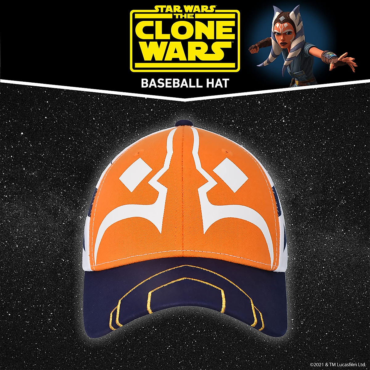Star Wars The Clone Wars Ahsoka Cosplay Snapback Baseball Hat, Multi, One Size