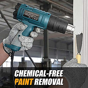 Heat Gun Kit 1500W with Dual-Temperature 5 Nozzles,Hot Air Gun 122ᵒF-1022ᵒF Heating in Seconds for DIY Shrink PVC Tubing/Wrapping/Crafts,Stripping Paint (1500W 2 Gears Temp Setting)