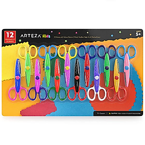 Arteza Kids String Art Kit, Set of 5 Sea Animal Designs and Decorative Scissors, Set of 12 Different Patterns, 5.5 Inches, Art Supplies for Kids Craft Projects and Free Time Activities