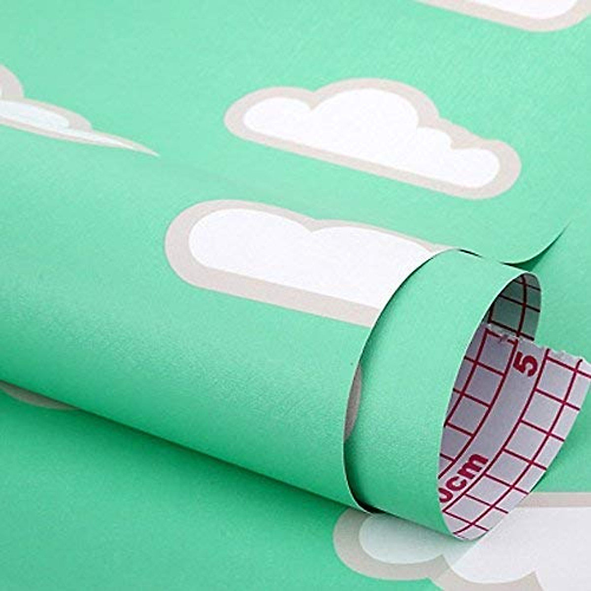 HOYOYO 17.8 x 78 Inches Self-Adhesive Shelf Liner, Self-Adhesive Shelf Liner Dresser Drawer Paper Wall Sticket Home Decoration, White Cloud