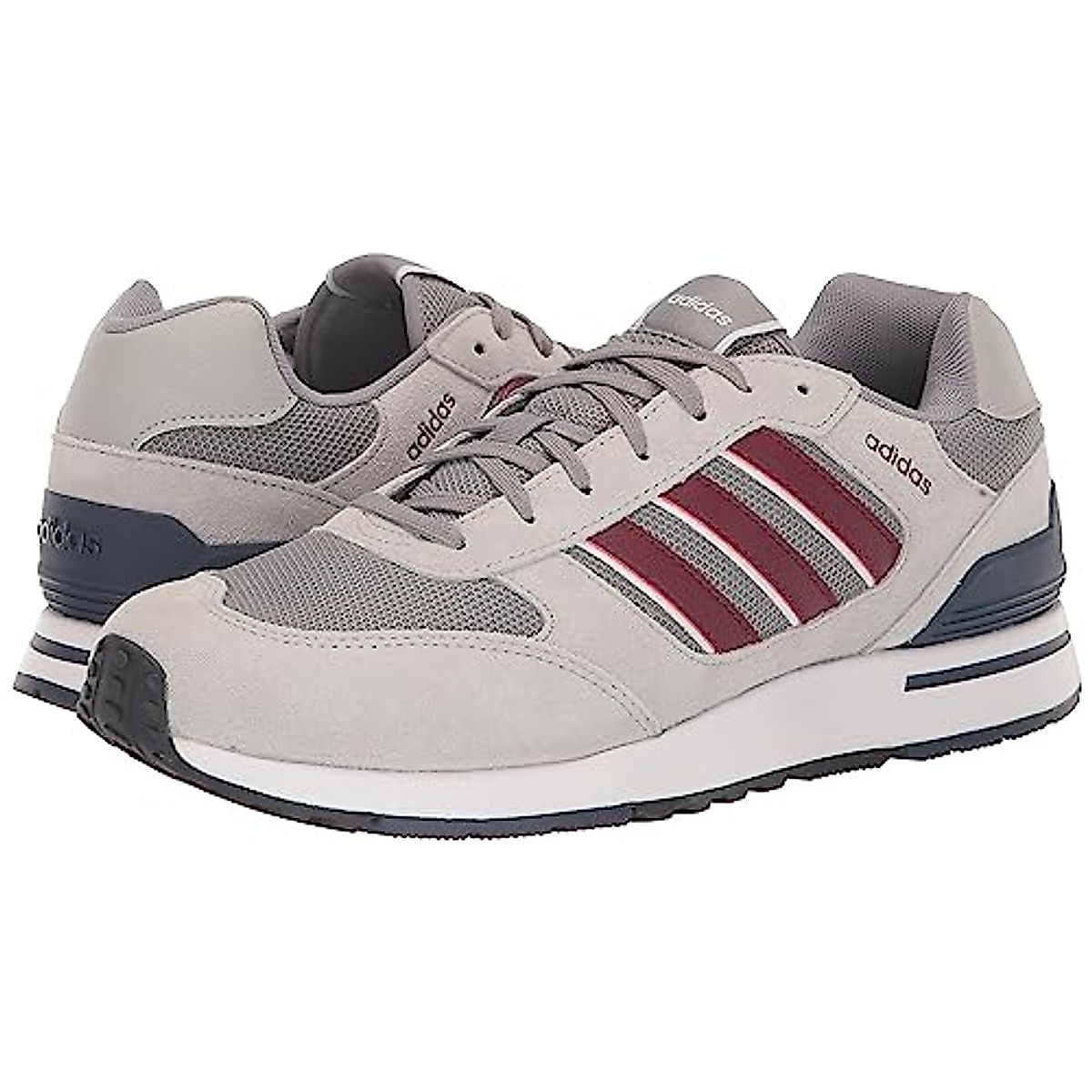 adidas Men's Run 80s Sneaker, Grey/Shadow Red/Shadow Navy, 11