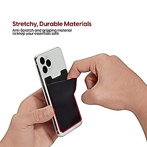 TALK WORKS Phone Credit Card Holder Adhesive Wallet Compatible w/ iPhone 13/13 Pro/13 Pro Max/14/14 Plus/14 Pro/14 Pro Max - Stick On ID Pocket (Black, Pack of 3)