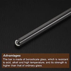 MECCANIXITY 3.3 Borosilicate Glass Stick 7.87" Length 6mm Dia Stir Rod Mixing Tools with Both Ends Round for Lab Kitchen Science 10Pcs