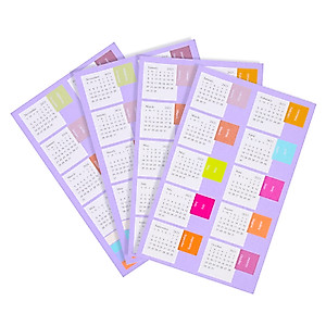 jojofuny 4 Sheets Monthly Page Stickers Sticker Labels Decorative Labels 2023-2024 Month Stickers Calendar Planner Stickers Monthly Sticker Colored Stickers Notepad Decor Books