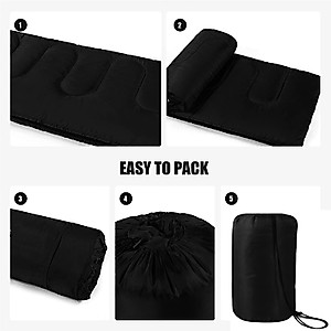 Sleeping Bags Bulk 10 Pack Envelope Sleeping Bags, 4 Seasons Warm or Cold Lightweight Indoor Outdoor Sleeping Bags for Adults, Backpacking, Camping