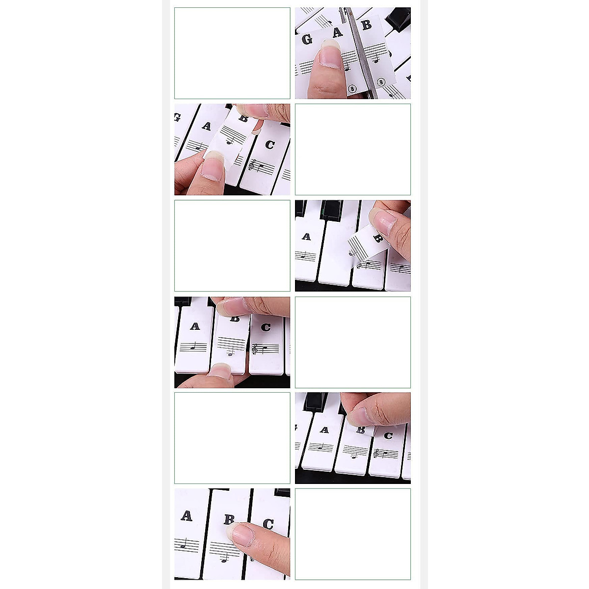 Piano Keyboard Stickers for Beginners 88/61/54/49/37 Key. Large Bold Letter Piano Stickers Perfect for kids Learning Piano, Transparent and Removable