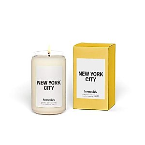 Homesick Premium Scented Candle, New York City - Scents of Lemon, Grapefruit, Jasmine, 13.75 oz, 60-80 Hour Burn, Natural Soy Blend Candle Home Decor, Relaxing Aromatherapy Candle