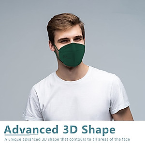 ChiSip KN95 Face Mask 20Pcs, 5 Layer Design Cup Dust Safety Masks, Breathable Protection Masks Against PM2.5 Dust Bulk for Adult, Men, Women, Indoor, Outdoor Use,Mint Green