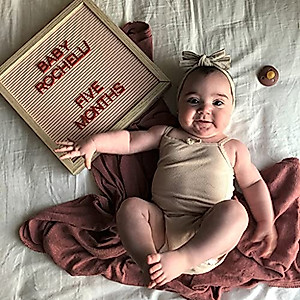 Ely's & Co. Bow Headband Set for Baby Girl 0-12 Months (Blush Pink, Tan & Ivory, 3 Pack)