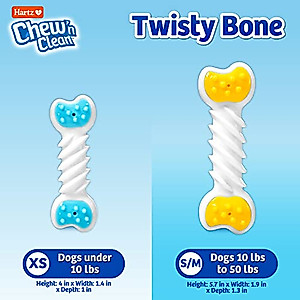 Hartz Chew ‘n Clean Twisty Bone Dog Chew Toy, Bacon Scented for Moderate Chewers, Extra Small