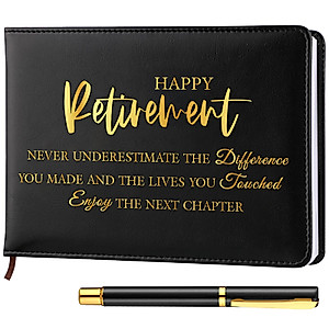 Ctosree Retirement Guest Book with Signature Pen Retirement Party Supplies Retirement Party Decorations Retirement Gifts for Women Men Office Colleague Advice and Wishes Book for Retirement (Stylish)