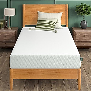 ZINUS 8 Inch Green Tea Memory Foam Mattress, Twin, Fiberglass Free, Patented Custom Contour Support, Sturdy Base Foam, CertiPUR-US Certified, Mattress in A Box, White