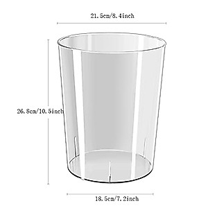 Trash can Thick Trash Can PET Waste Basket Wear-Resistant Garbage Can for Bathroom, Bedroom, Home Office, Dorm 21.5x18.5x26.8 cm Rubbish Recycle Bins (Color : Clear)