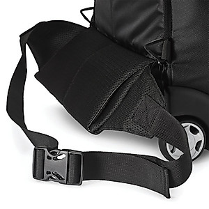 High Sierra Powerglide Pro Wheeled Backpack with 360 Degree Reflectivity, Telescoping Handle, Dual Side Pockets, and Laptop Sleeve, Black