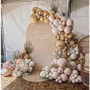 Double Stuffed White And Beige Balloons Garland Blush Ivory Apricot Balloons Cream White Sand Balloons Arch Kit For Boho Party Baby Shower Netural Gender Reveal Birthday Baptism Decorations