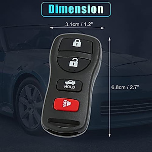 uxcell 2pcs Replacement 4 Button Keyless Entry Remote Control Key Fob for Nissan for Infiniti KBRASTU15 28268-C991A 28268-ZB700