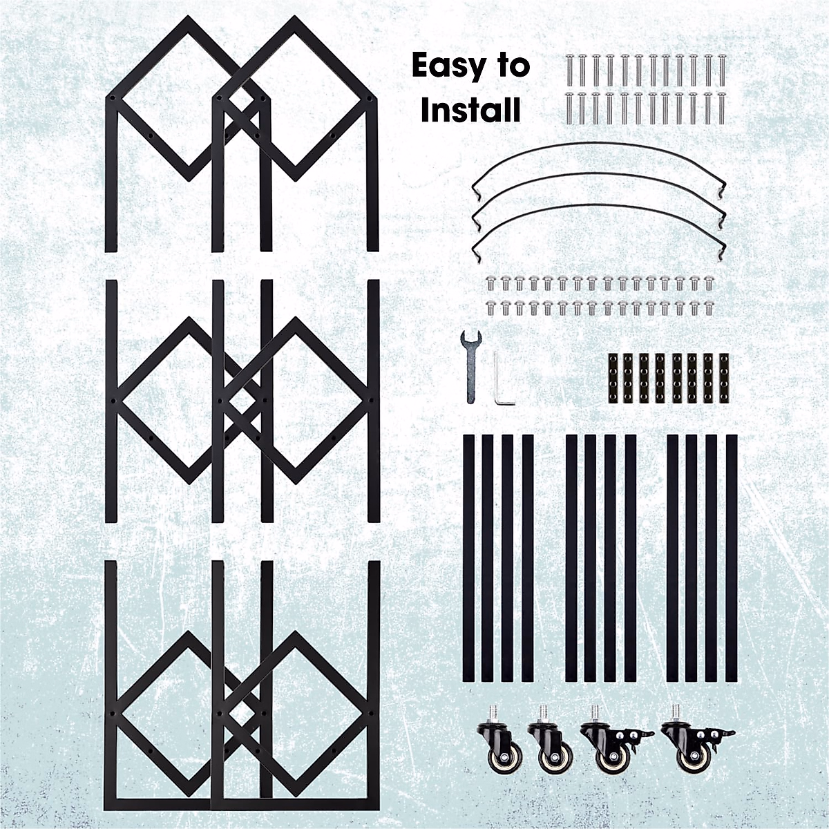 WIMART Record Holder, 2 Tiers Vinyl Record Storage Rack Shelf Holder, Album Display Stand for Home, Office with Sand Black Powder Coated High End Design with Casters Easy to Move, 160-200 LP Storage