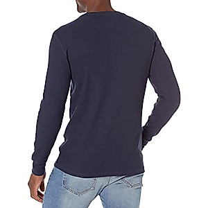 Amazon Essentials Men's Slim-Fit Long-Sleeve Waffle Shirt, Navy, Medium