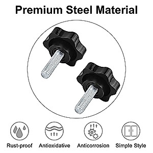 INCREWAY 6pcs M8x25mm Plum Blossom Shape Threaded Knurled Thumbscrew Grip Knobs Thumb Screw